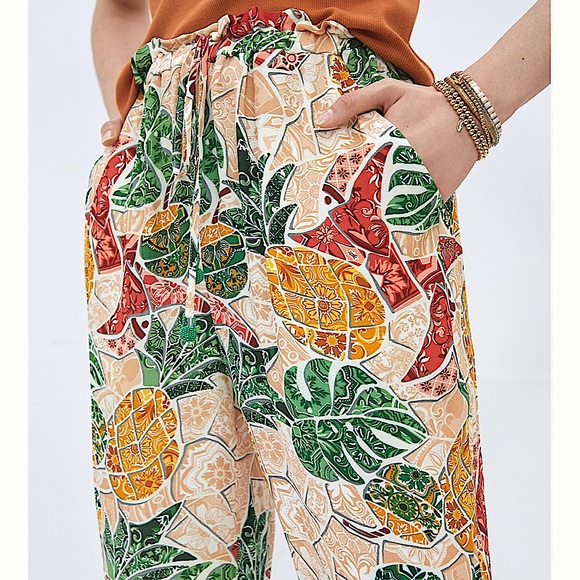 FARM Rio | Pants & Jumpsuits | Farm Rio Anthropologie Mosaic Tapered ...